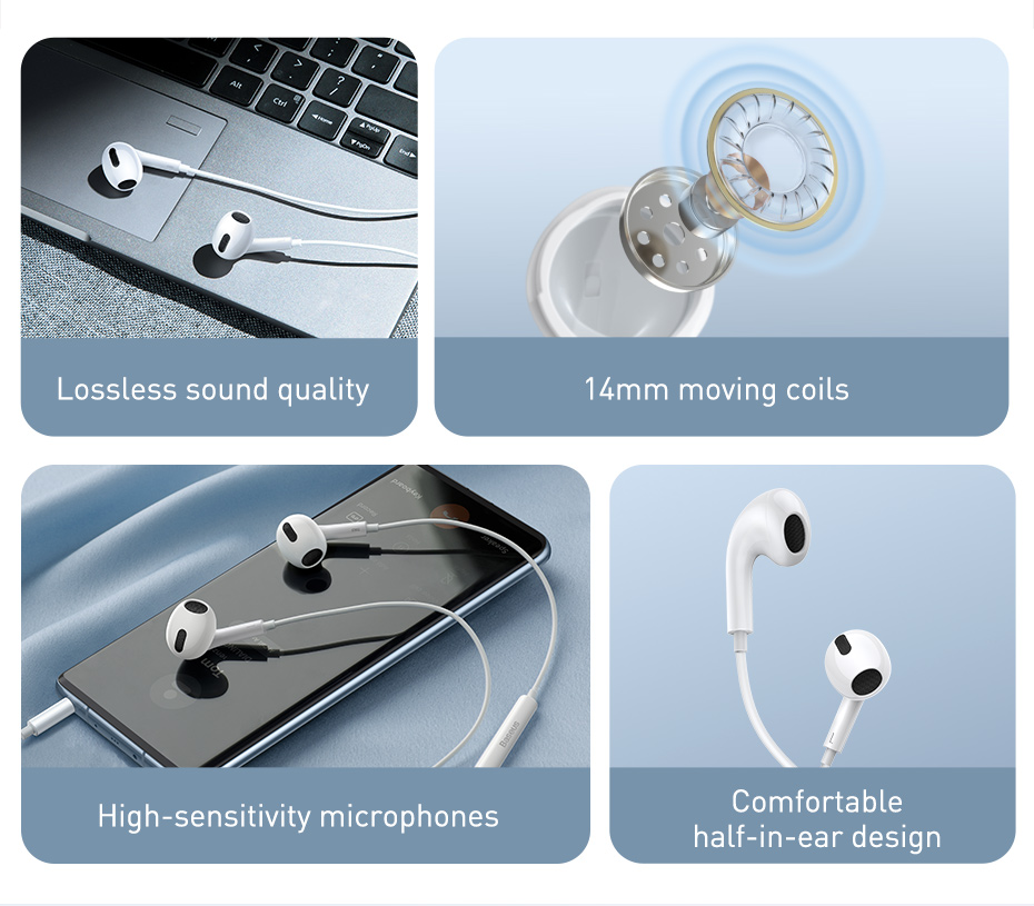 Baseus H17 Encok Lateral In-Ear Wired Earphone (3.5mm) | Shopee Malaysia
