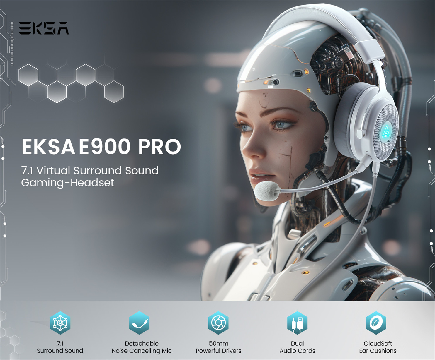 EKSA E900 PRO Upgraded PC Gaming Headphones With Microphone 7.1 Wired headset Gamer for PS4/PS5 ...