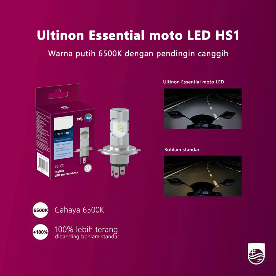 Philips Ultinon Essential Moto HS1 LED 12V 6W 6500K White Light ...