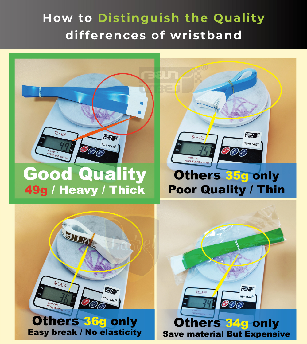 100pcs waterproof tyvek paper disposable wristband sticker events wrist ...