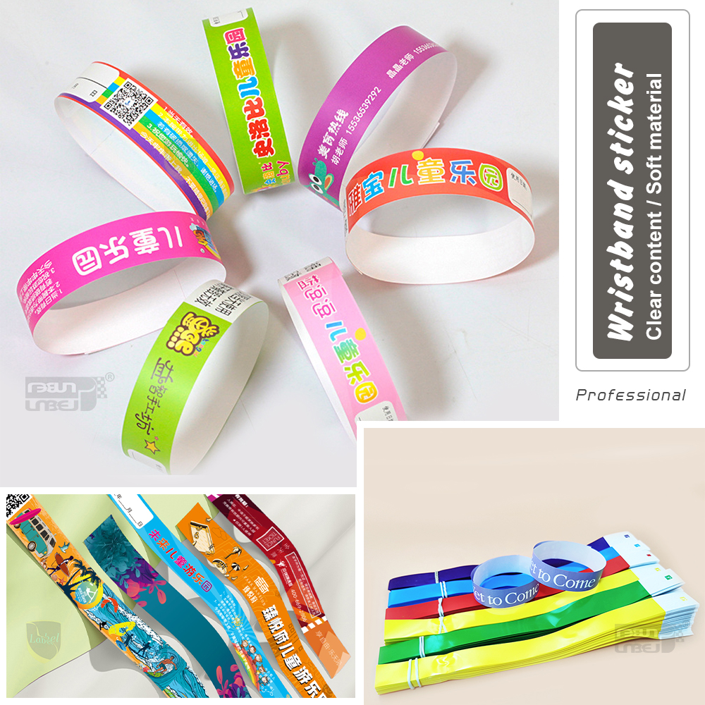 100pcs waterproof tyvek paper disposable wristband sticker events wrist ...