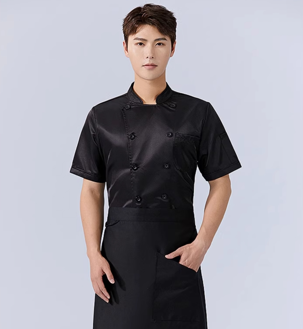 Ready Stock Chef work uniforms, men's short-sleeved hotel restaurant ...
