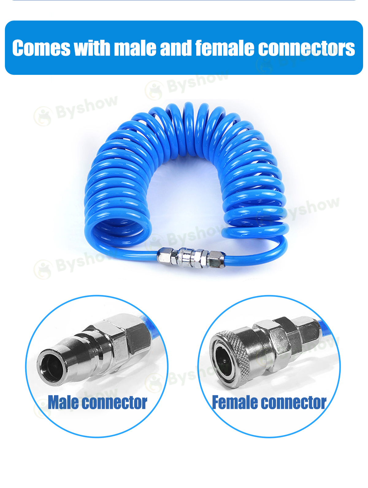 【Byshow】Dust Blow Gun PU Air Spring Hose Flexible Spring Recoil Spira ...