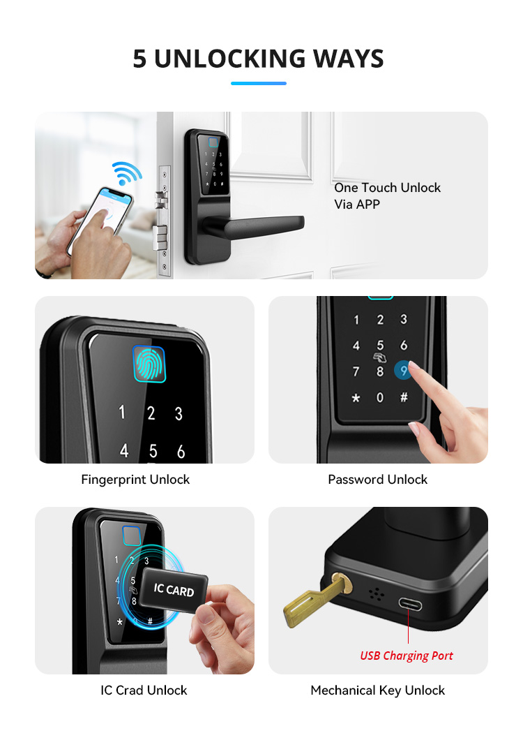 Tuya TTlock Smart Door Lock App Remote Fingerprint Digital Anti-Theft ...