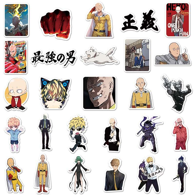 57PCS One Punch Man Stickers Saitama Genos Sticker Laptop Computer Bike ...