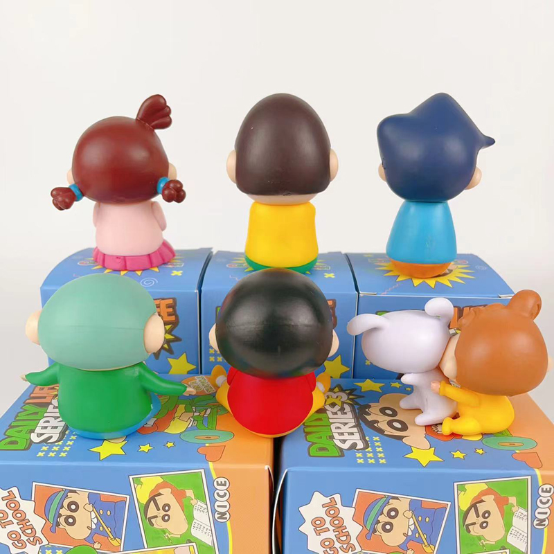 6Pcs/Set 5-8cm Anime Crayon Shin-chan Nohara Shinnosuke Sakurada Nene ...