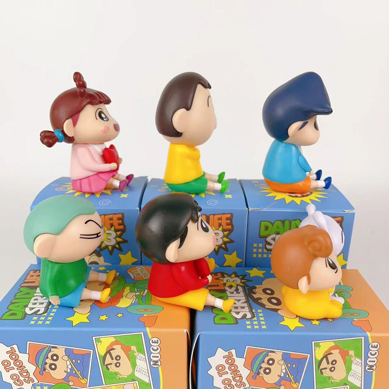 6Pcs/Set 5-8cm Anime Crayon Shin-chan Nohara Shinnosuke Sakurada Nene ...