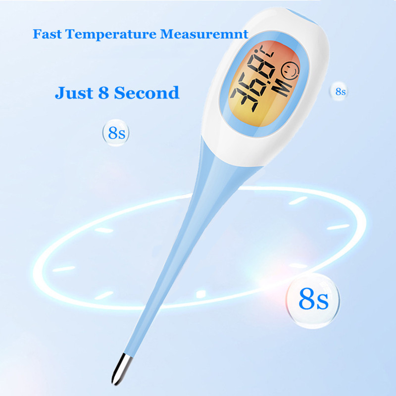 Backlit Thermometer Soft Probe Digital Fast Fever Waterproof Oral ...
