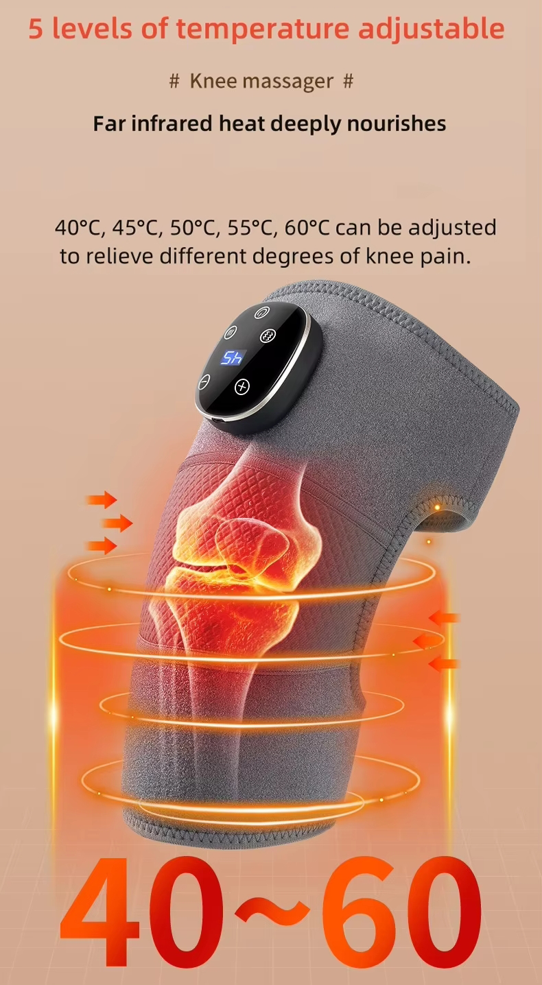 Electric Knee Massager for Arthritis Joint Pain Knee Massager with Heat ...