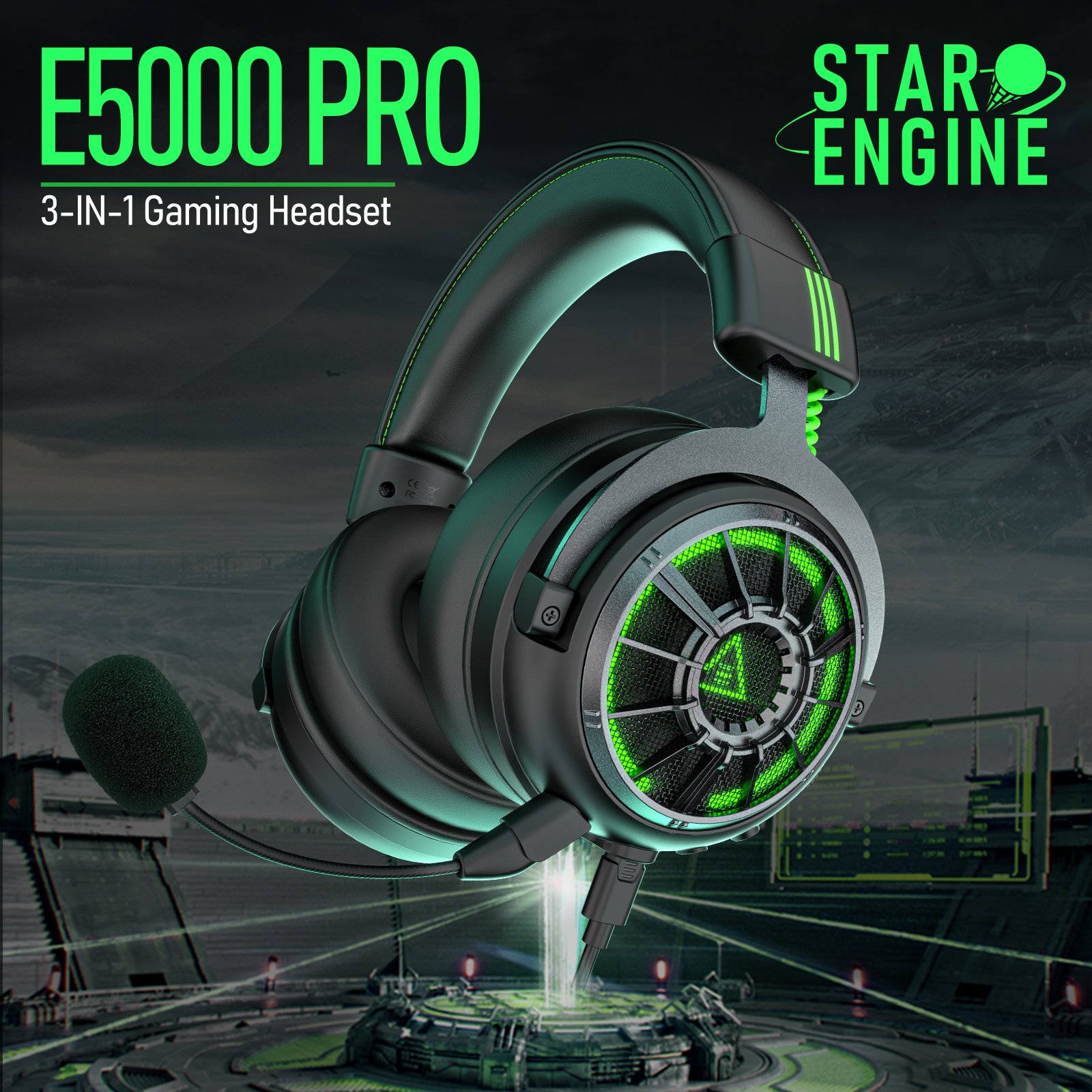 EKSA E5000 PRO Gaming Headphones with ENC Noise Cancelling Mic Wired ...