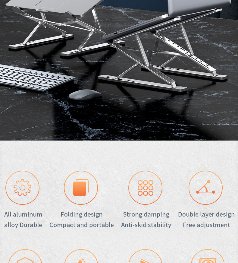 Yizilin Laptop Stand N8 Holder Aluminium Alloy Portable Adjustable ...
