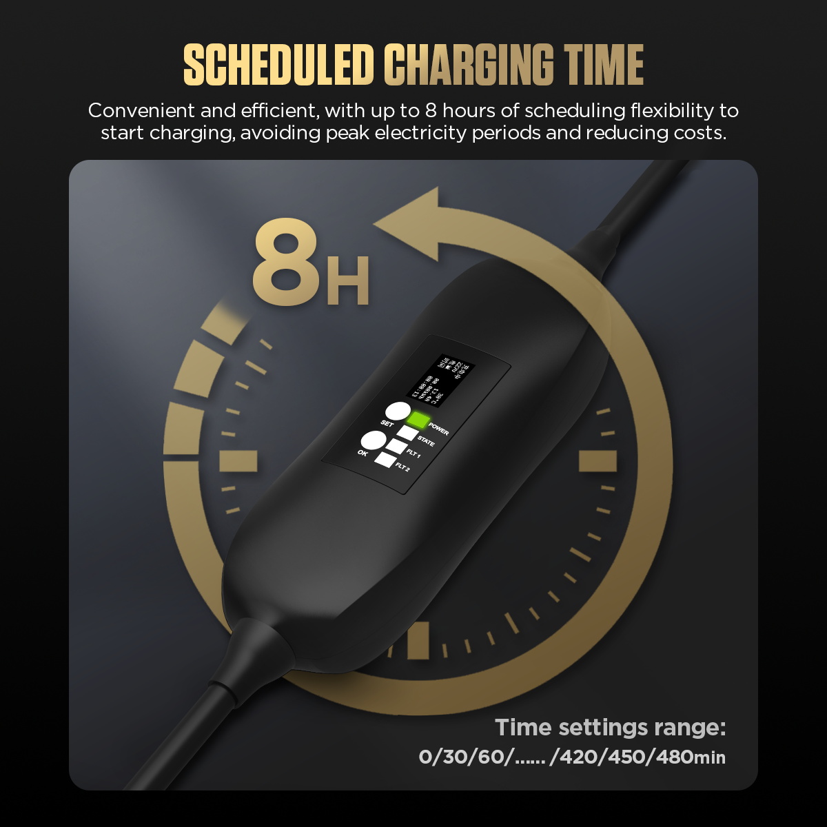 AUTOOL C350 Portable EV Charger Level 2 Fast Charging 16A Electric Car ...