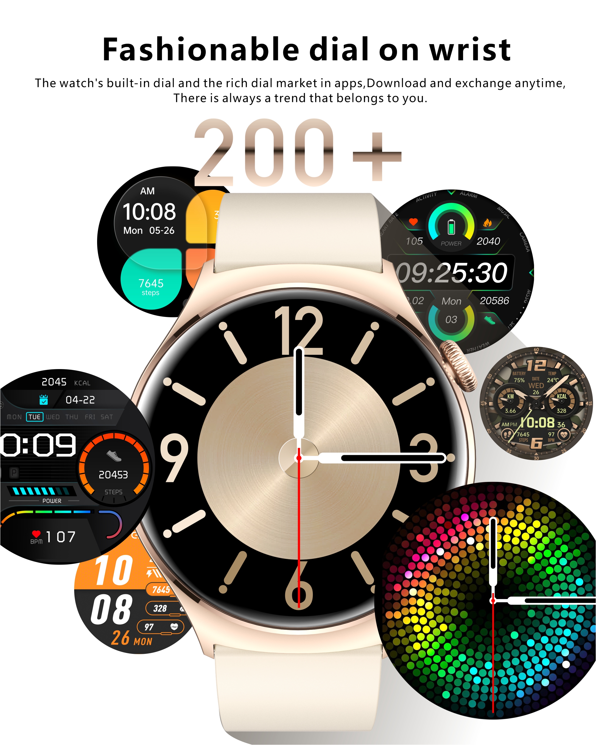 Aolon Mars R3 Smart Watch AMOLED Screen Always On Display HD BT Call ...