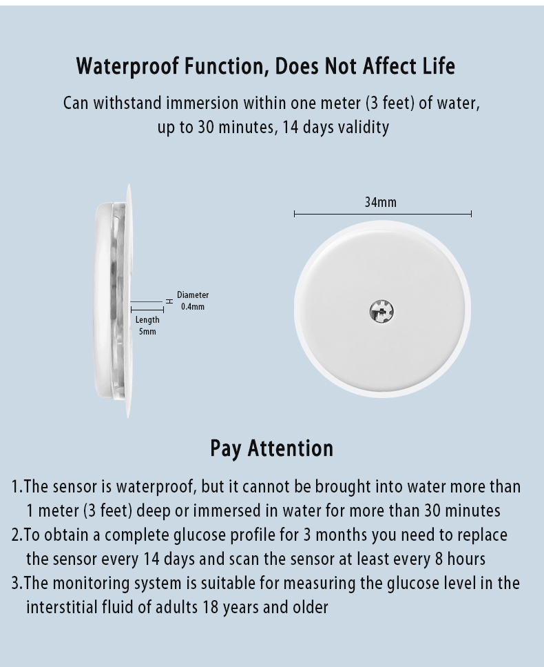 Freestyle Libre 24-hour real-time monitoring blood glucose sensor ...