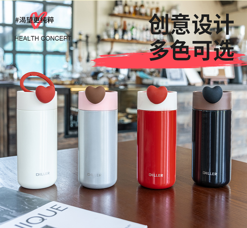 Diller Vacuum Flask Thermos 316 Stainless Steel Cute Mini Drinking ...