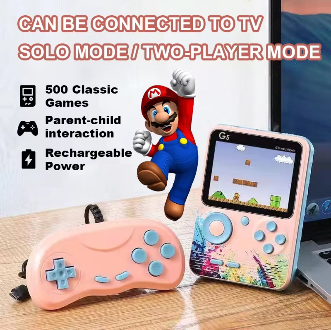 2024 New G5 Game Mini Game Boy Sup Game Console Machine Built-in 500 ...