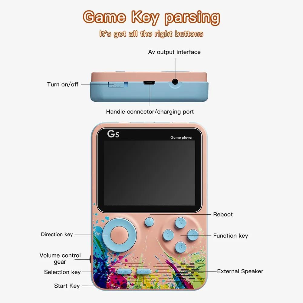 2024 New G5 Game Mini Game Boy Sup Game Console Machine Built-in 500 ...