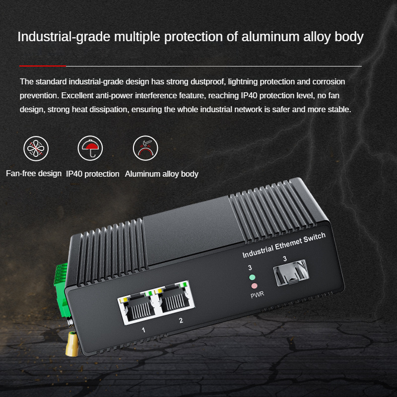 Gigabit Industrial Grade Rail Type Switch POE Unmanaged Switch 1SFP ...