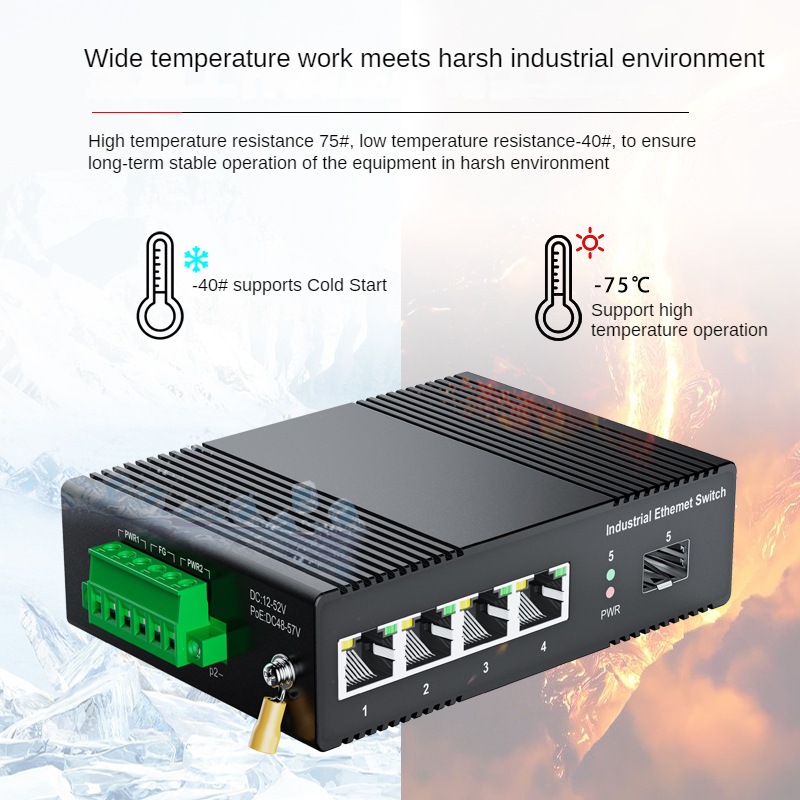 Gigabit Industrial Grade Rail Type Switch POE Unmanaged Switch 1SFP ...