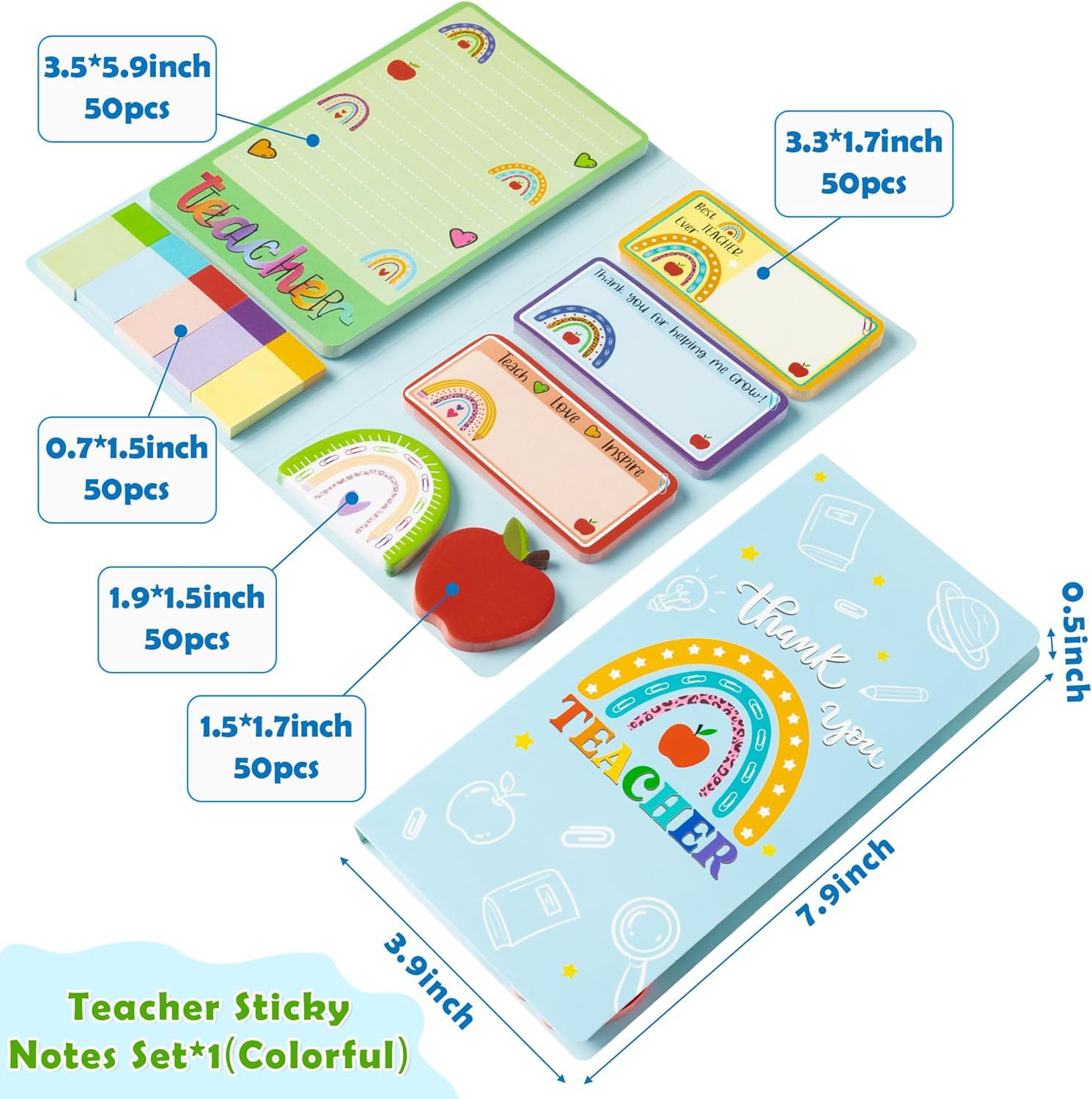 Teaching is A Work of Heart Sticky Notes Set Blackboard Self-Stick Note ...