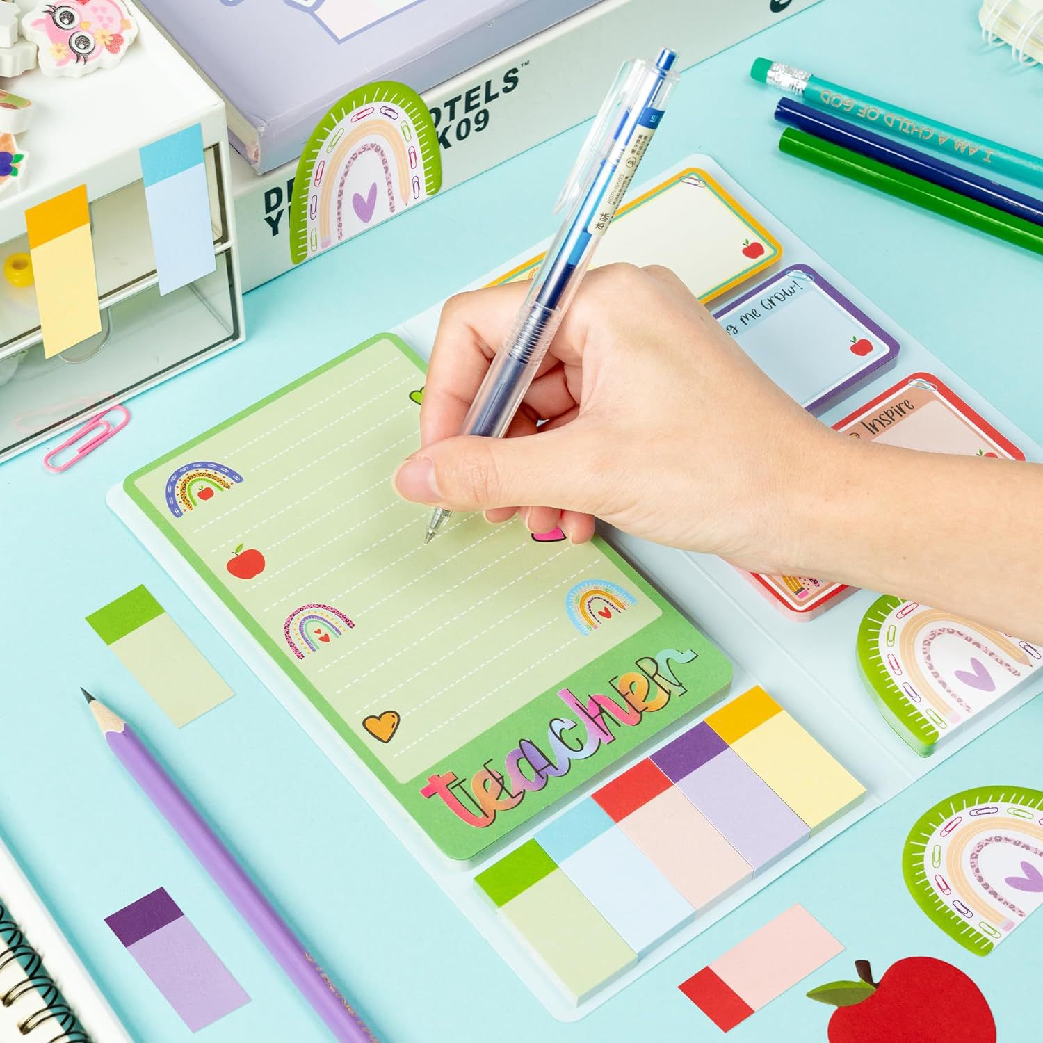 Teaching is A Work of Heart Sticky Notes Set Blackboard Self-Stick Note ...