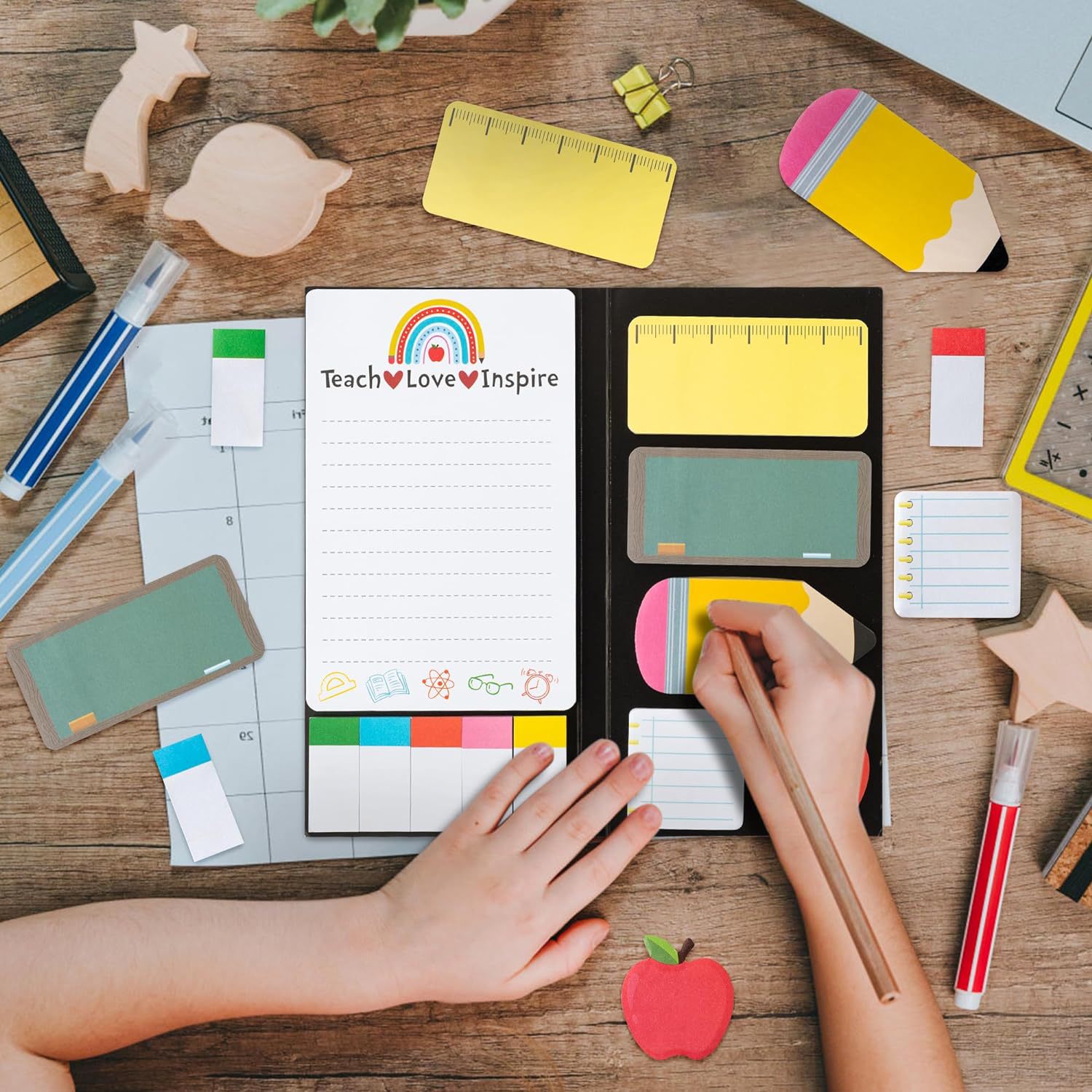 Teaching is A Work of Heart Sticky Notes Set Blackboard Self-Stick Note ...