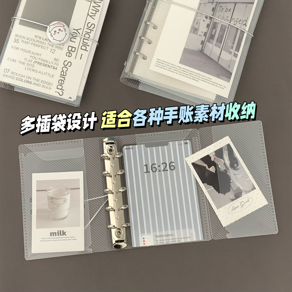 Ohaya | M5 Mini Portable Loose-leaf Notebook Translucent Three-Segment ...