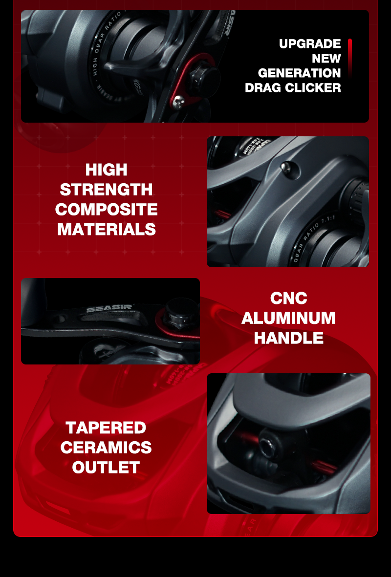 Seasir Commando Power Baitcasting Fishing Reel 7.1:1 High Speed Gear ...