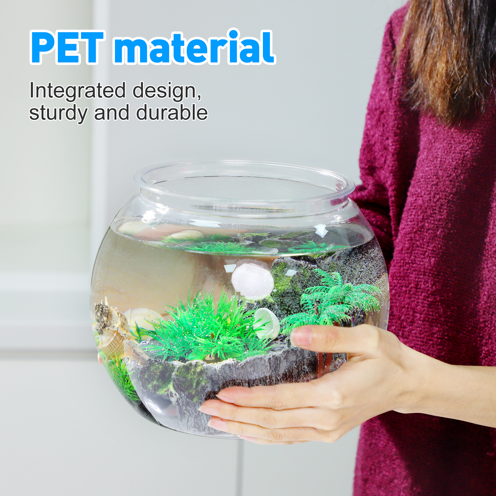 [Ready Stock] 1pc kevvga Unbreakable Fish Tanks Plastic Bowl Bowls ...