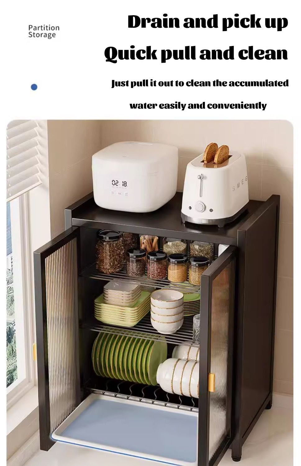 2/3Tier Dish Rack Rak Dapur Rak Pinggan dish drainer Dish Rak Cabinet ...