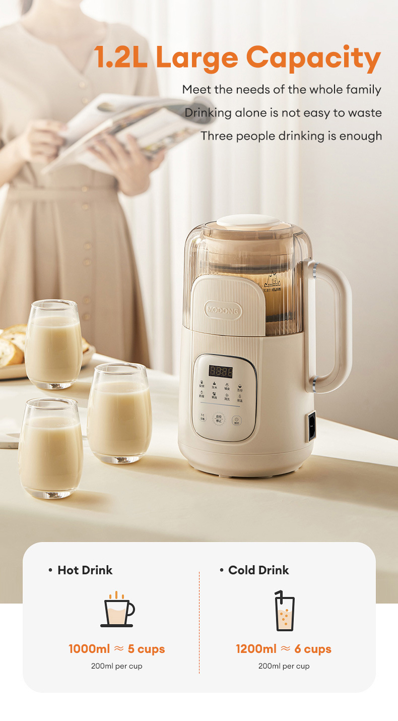 MODONG Blender 10-Blade High-Speed Blender 1200ml Large Capacity Soy ...
