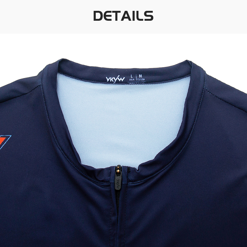 YKYWBIKE Summer Men Colorful Cycling Jersey Road Bike Mountain Sports Shirt YKK Zipper Bicycle ...