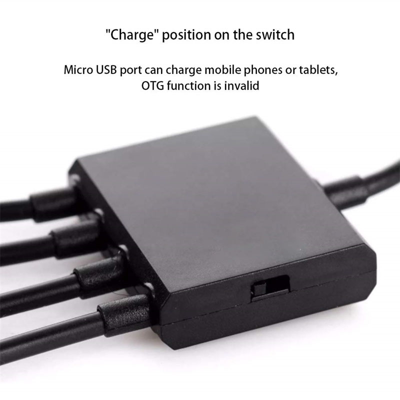 Hot 4 Port Micro USB Type-c Power OTG Extender Hub Cable Black For ...