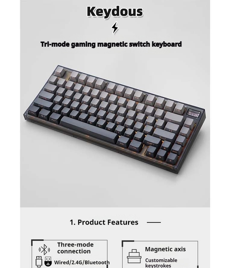 Keydous NJ80-CP/81-CP Magnetic axis gaming mechanical keyboard | Shopee ...