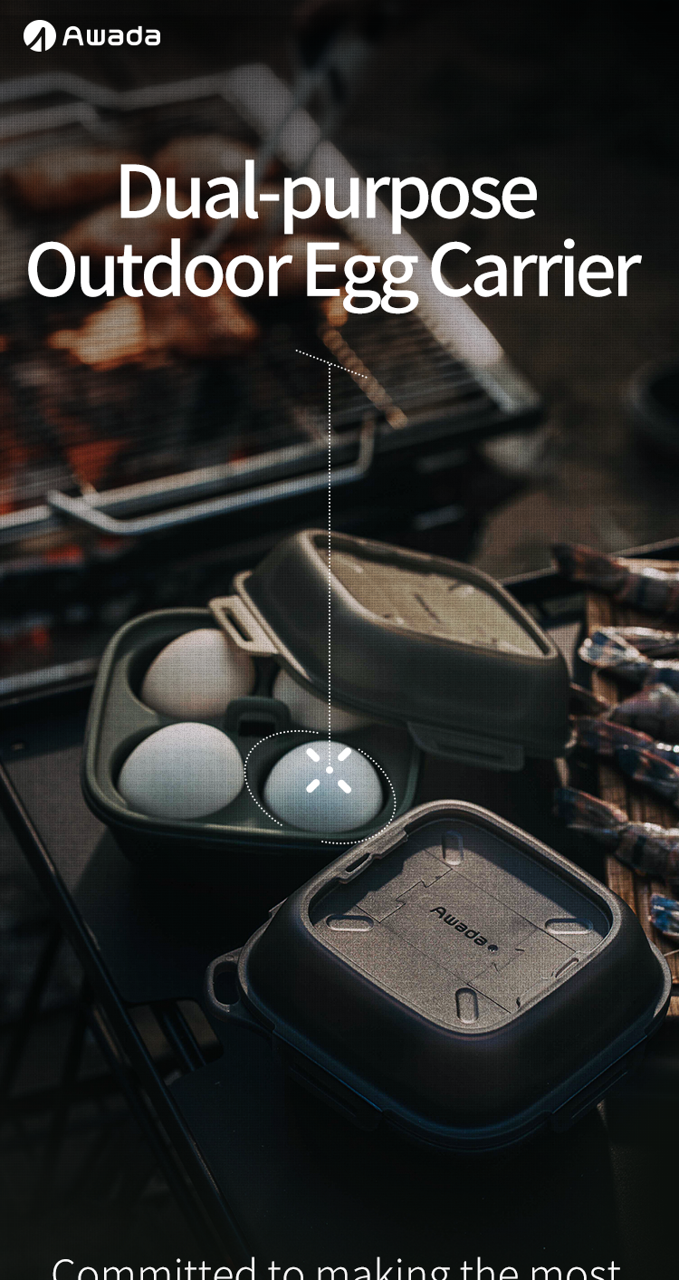 Awada 2 in 1 Multifunctional Egg Container Outdoor Shockproof Egg ...