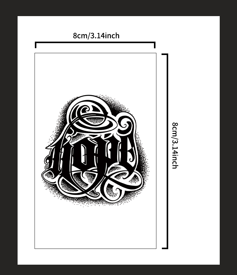 English Sentence Waterproof Temporary Tattoo Sticker, Long-Lasting 1-2 ...