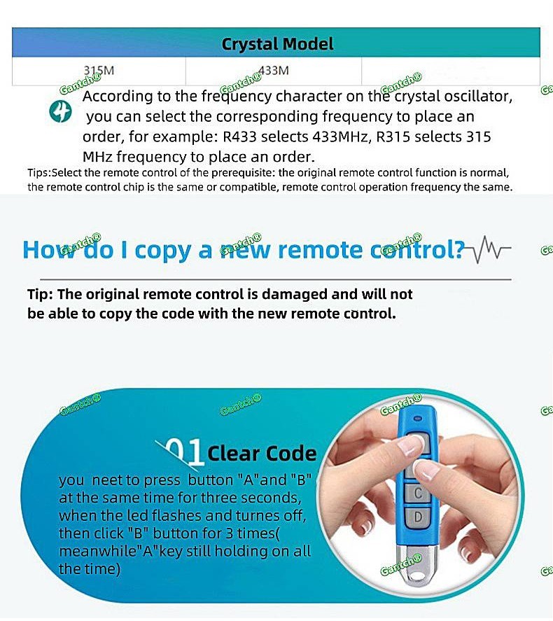 Kit2/1 Remote Control Clone Control Alarm Copier Gate Duplicator 433mhz ...