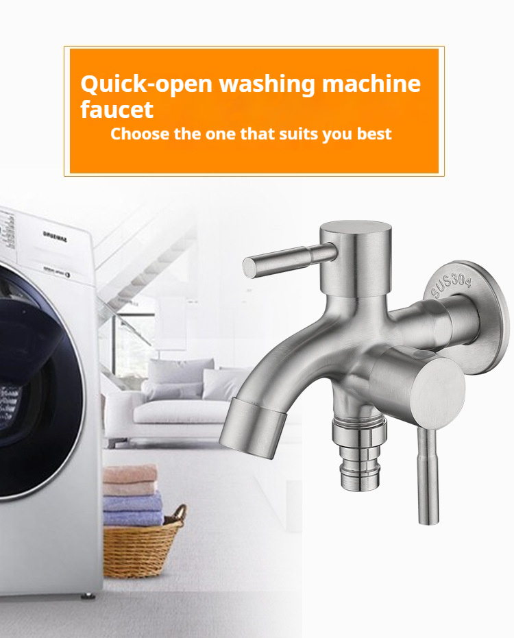 304 stainless steel double double boiling water faucet one into two out ...