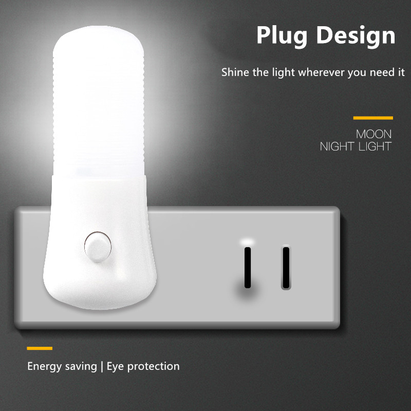 LED Night Light Switch Control Wall Home Night Lamp Children Bedroom ...