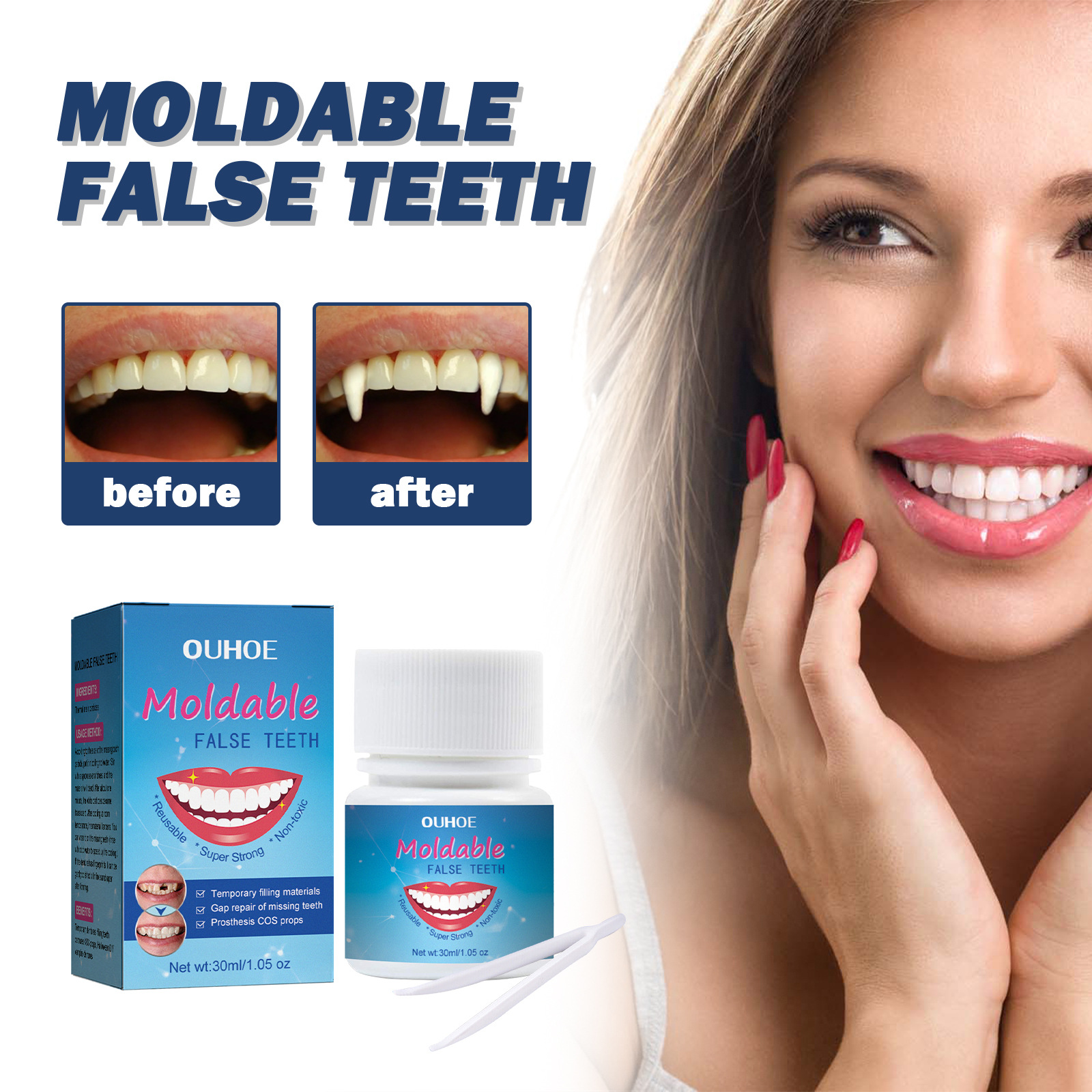 Jaysuing Moldable Dental Gum - For Film and Television Makeup, False ...