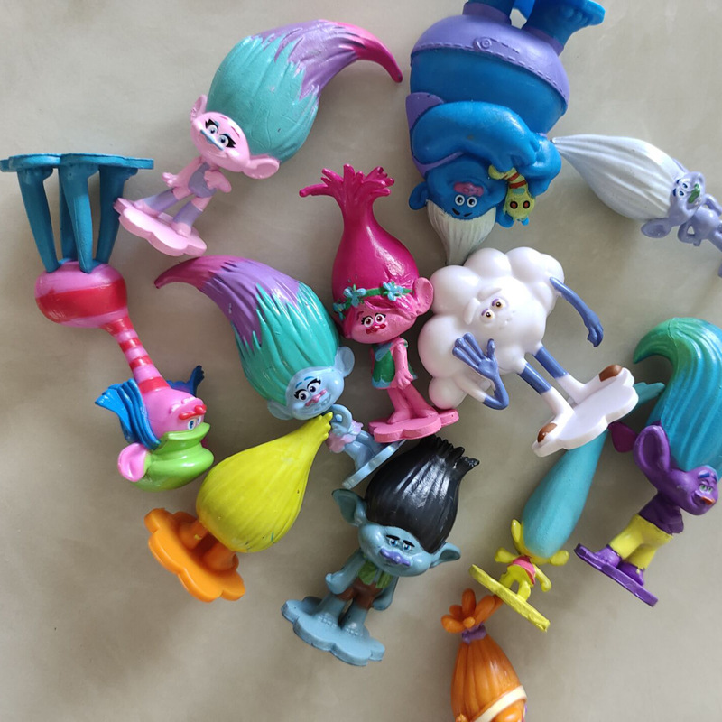 12Pcs/Set 3-6cm Trolls Anime Figure Poppy Branch Princess Biggie Guy ...