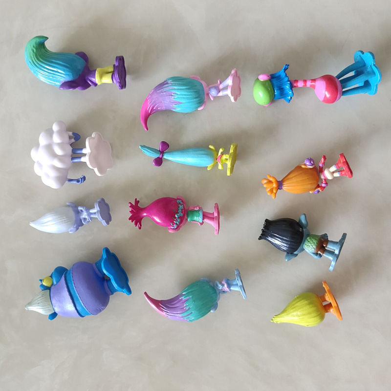 12Pcs/Set 3-6cm Trolls Anime Figure Poppy Branch Princess Biggie Guy ...