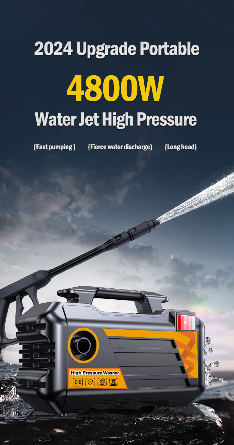 🔥4800W Enhanced Customized🔥Water Jet High Pressure Cleaner Jek Washer Jack Sprayer Mesin Cuci ...