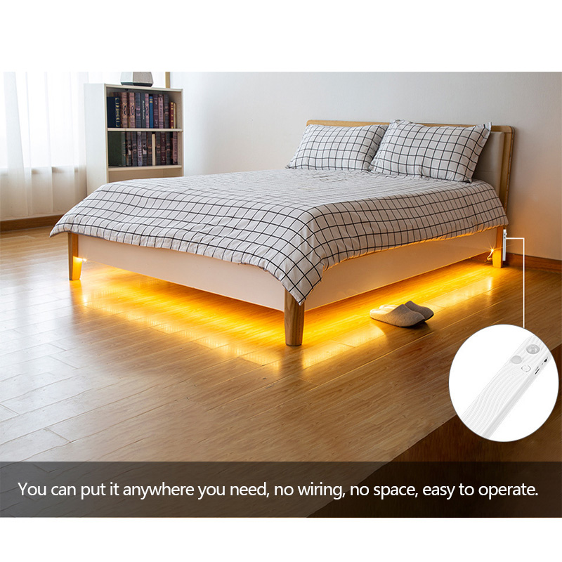 PIR Motion Sensor Switch LED Strip Light USB Rechargeable Wireless ...