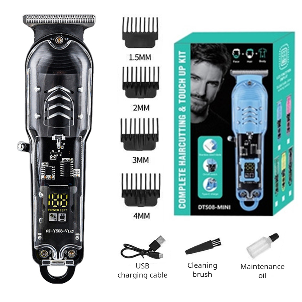 Professional Hair Clippers Rechargeable Hair Clipper Transparent ...
