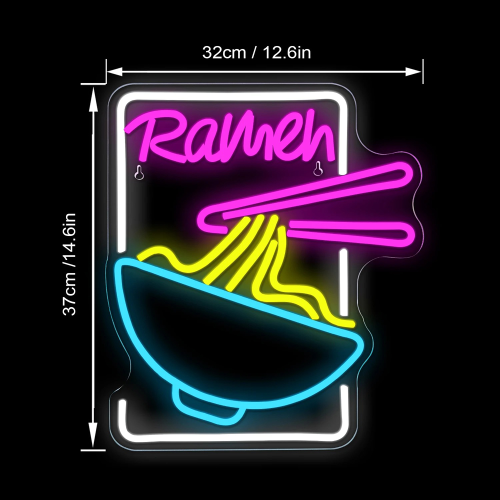 Ramen Neon Sign Light For Wall Decor Art Room Decoration For Kitchen ...