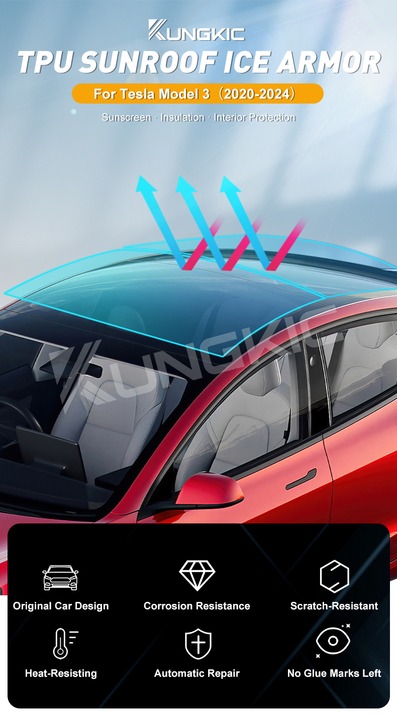 For Tesla Model 3 Highland 2020-2024 Car Sunroof Film Window Proof Film ...