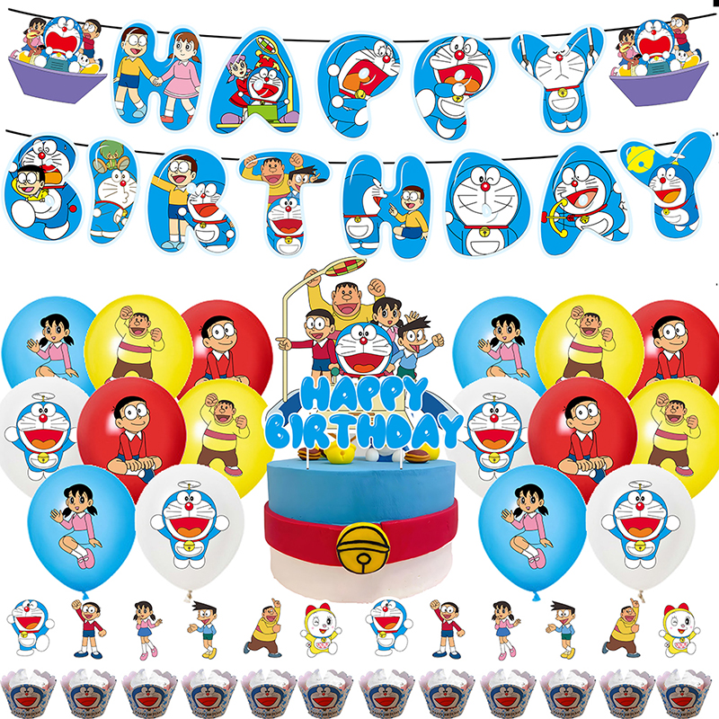 Cartoon Doraemon Dorami Nobita Nobi Shizuka Theme Kids Happy Birthday ...