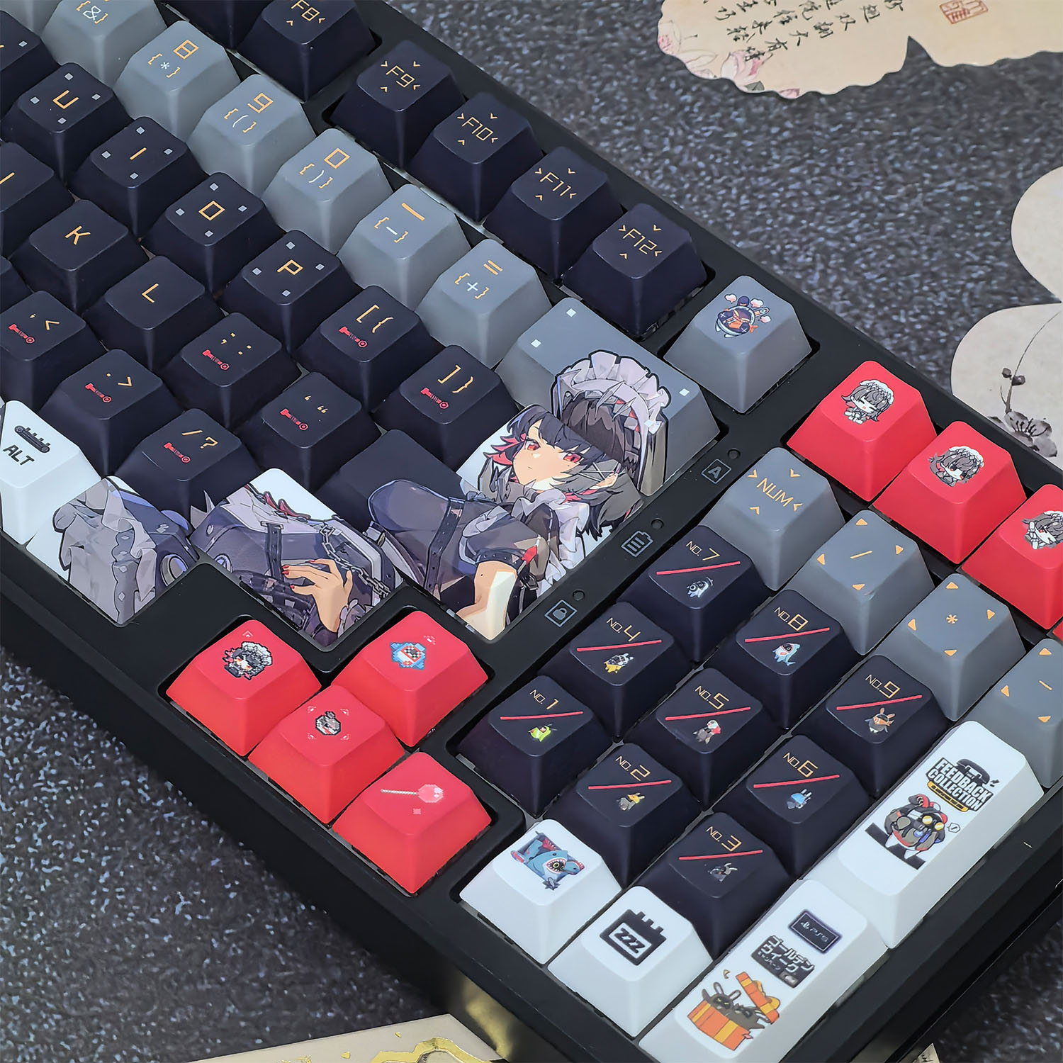 Ellen Joe Keycap Cherry Profile 129 Keys PBT Five-sided Dye Sublimation ...