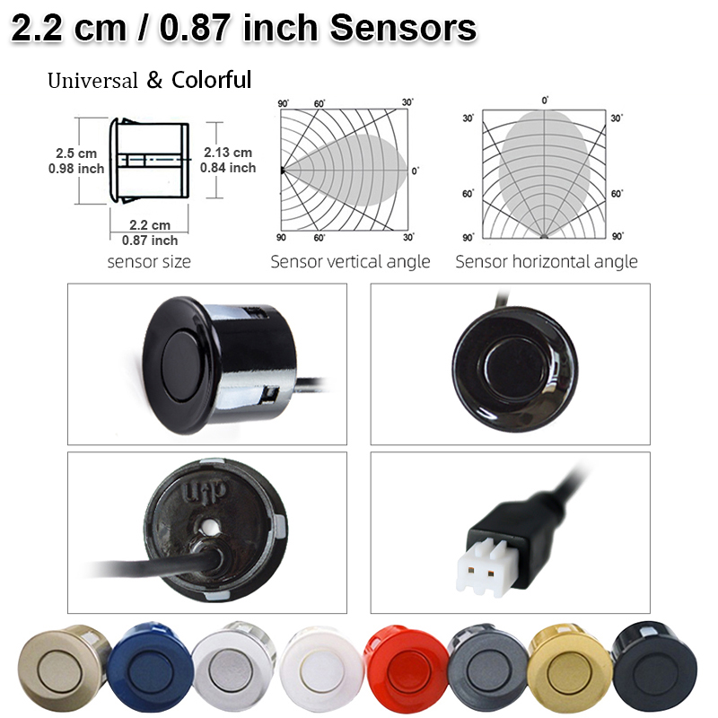 Car Parking Sensor Kit LED Didsplay 4 Sensors 22mm Reverse Radar ...